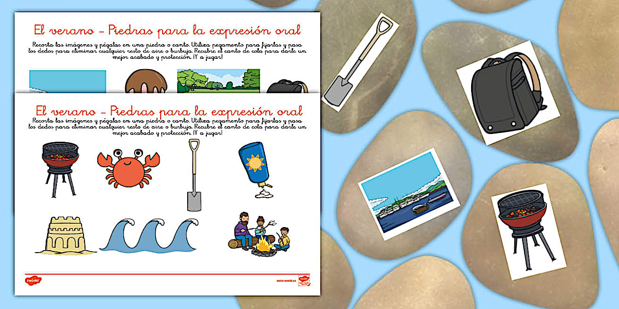 Piedras para la expresión oral: El verano - Twinkl