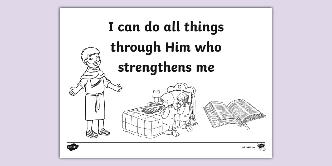 Easy Bible Verse Colouring Page | Colouring Sheets - Twinkl