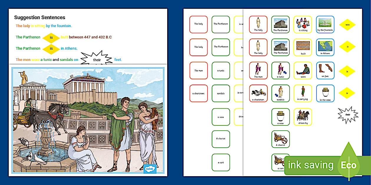 Colourful Semantics Ancient Greece Scene. (teacher made)