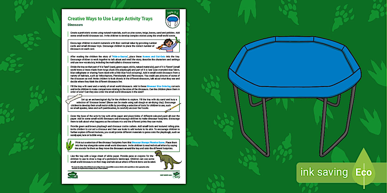 EYFS Ages 3-5 Large Activity Trays: Dinosaurs | Twinkl