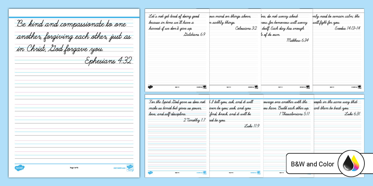 Bible Verses in Cursive | Christian Education | Twinkl USA