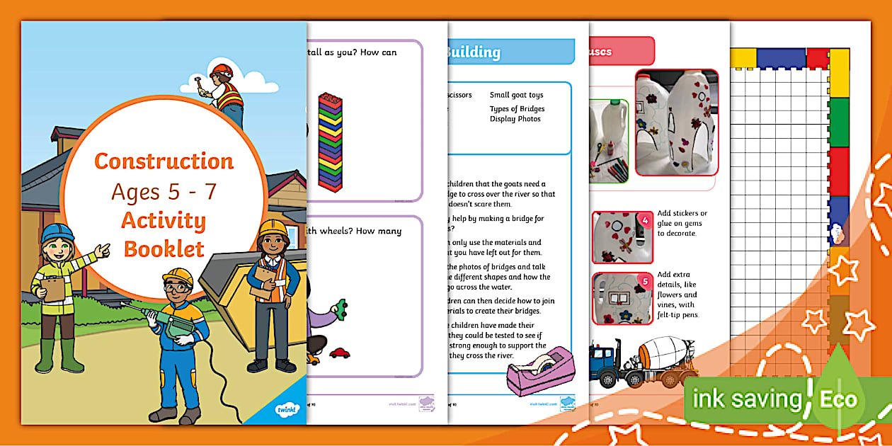 Construction-Themed Activity Booklet (Ages 5 - 7) - Twinkl
