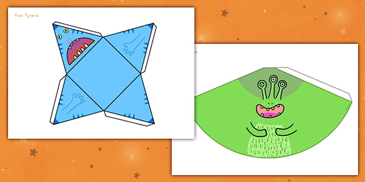3D Shape Alien Nets (teacher made) - Twinkl