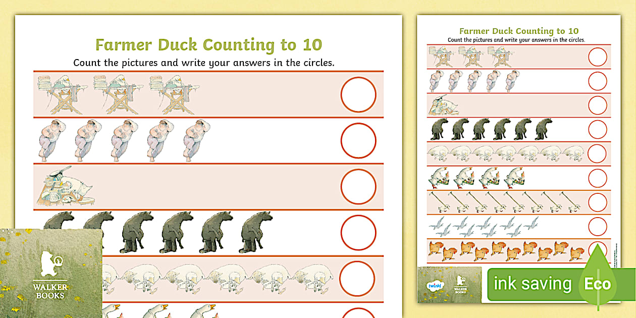 FREE! - 👉 Farmer Duck: Counting to 10 Activity - Twinkl