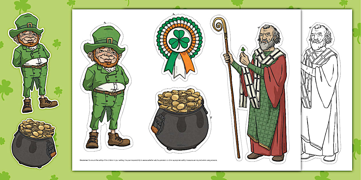 St. Patrick's Day Cut-Outs (teacher made) - Twinkl