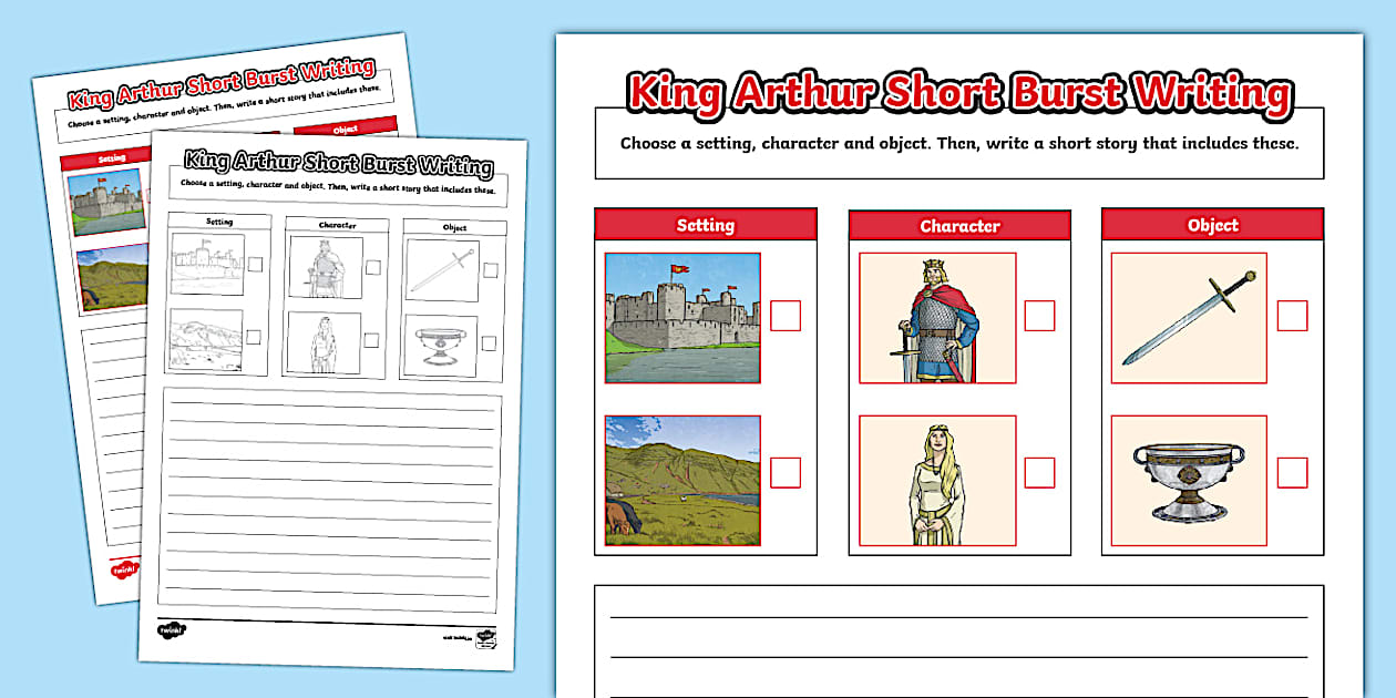 * NEW * King Arthur Short Burst Writing Template - Twinkl