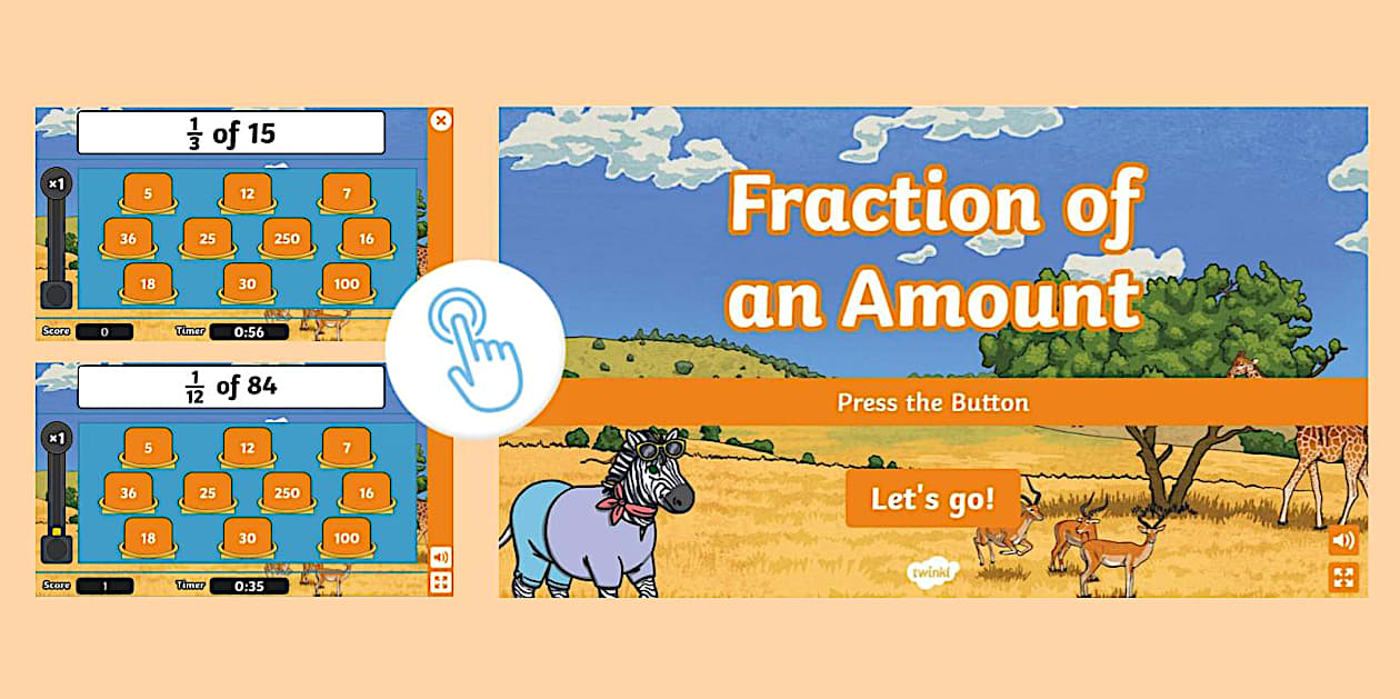 👉 Fraction of an Amount KS2 Maths Press the Button Game