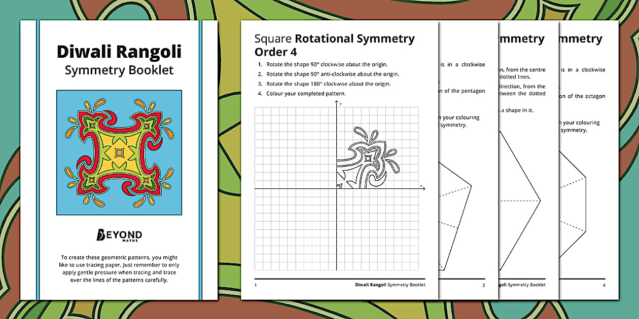 👉 Diwali Rangoli Symmetry Booklet (teacher made) - Twinkl