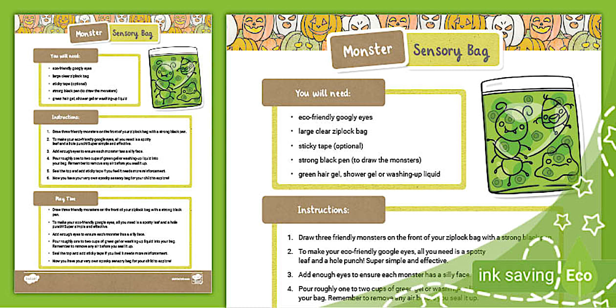 Monster Sensory Bag (teacher made) - Twinkl