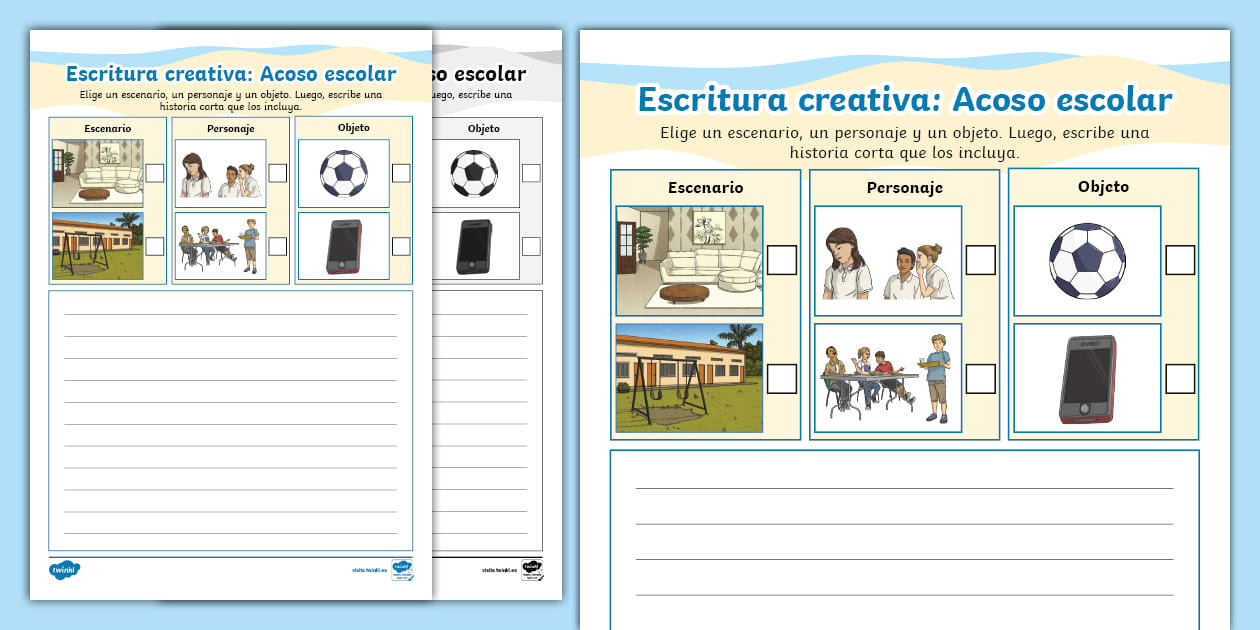 Ficha de actividad: Escritura creativa - Acoso escolar