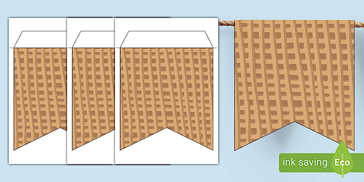 Black and White Editable Natural Hessian Display Bunting