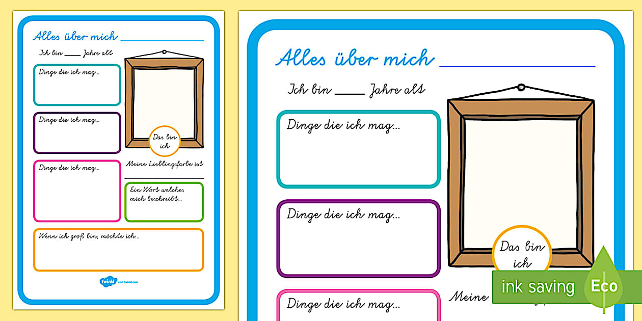 Alles über mich Poster DIN A4 (teacher made) - Twinkl