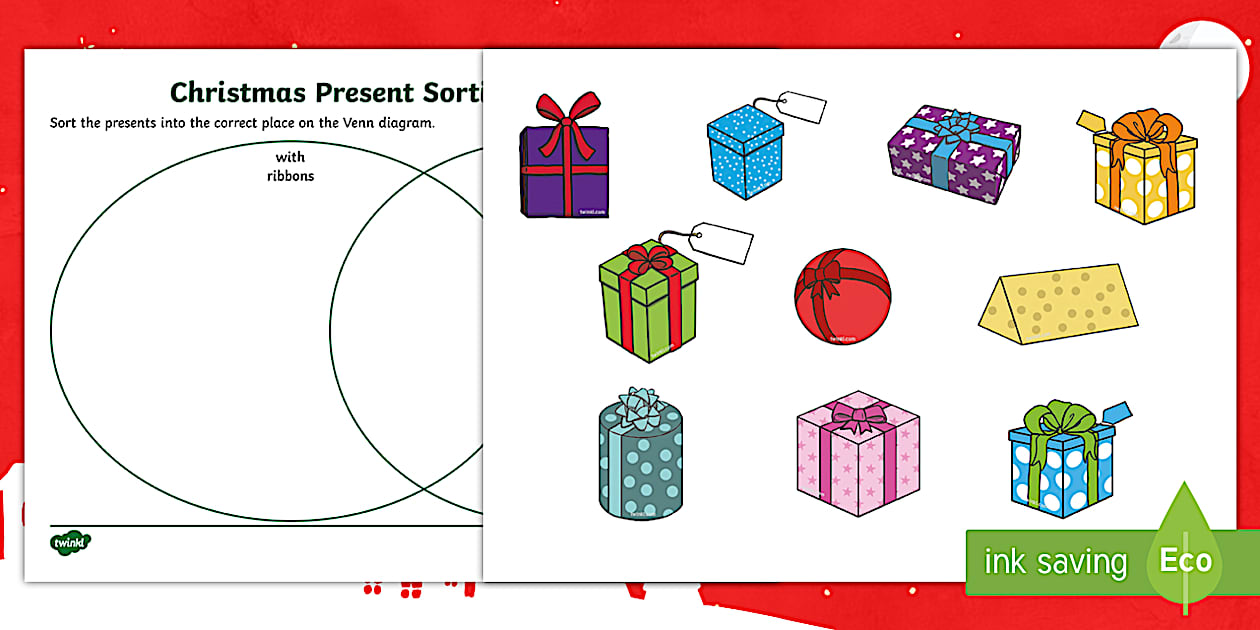Presents Christmas Venn Diagram Sorting Activity - Maths