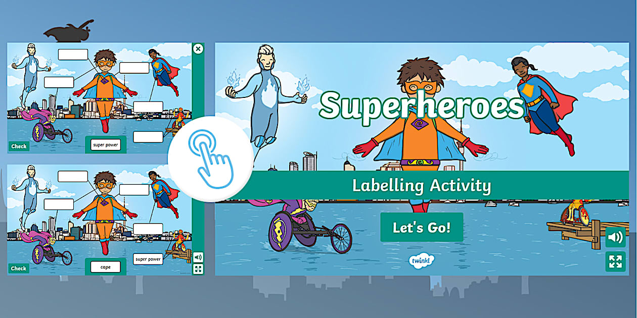 Interactive Superheroes Labelling Activity | Twinkl Go!