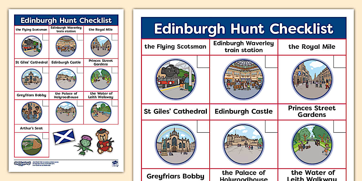 Let's Visit Edinburgh! Journey Hunt Checklist - Twinkl