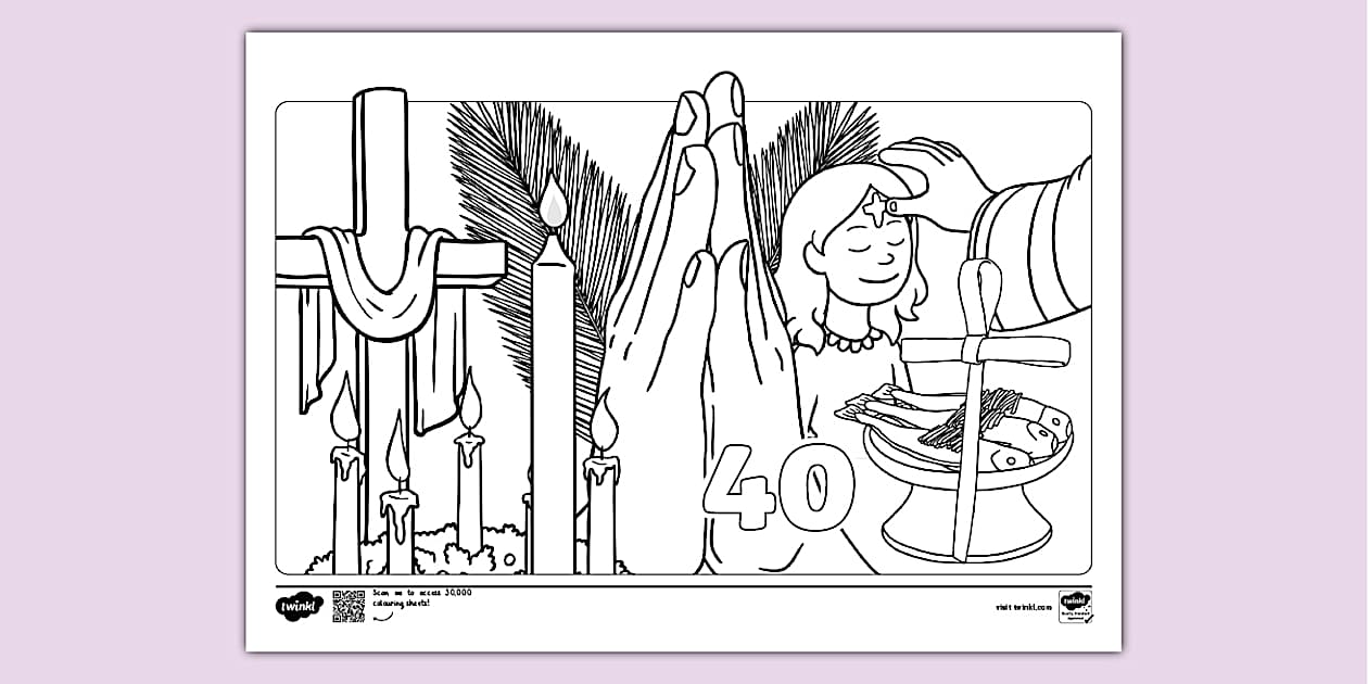 Lent Doodles Colouring Sheet (teacher made) - Twinkl