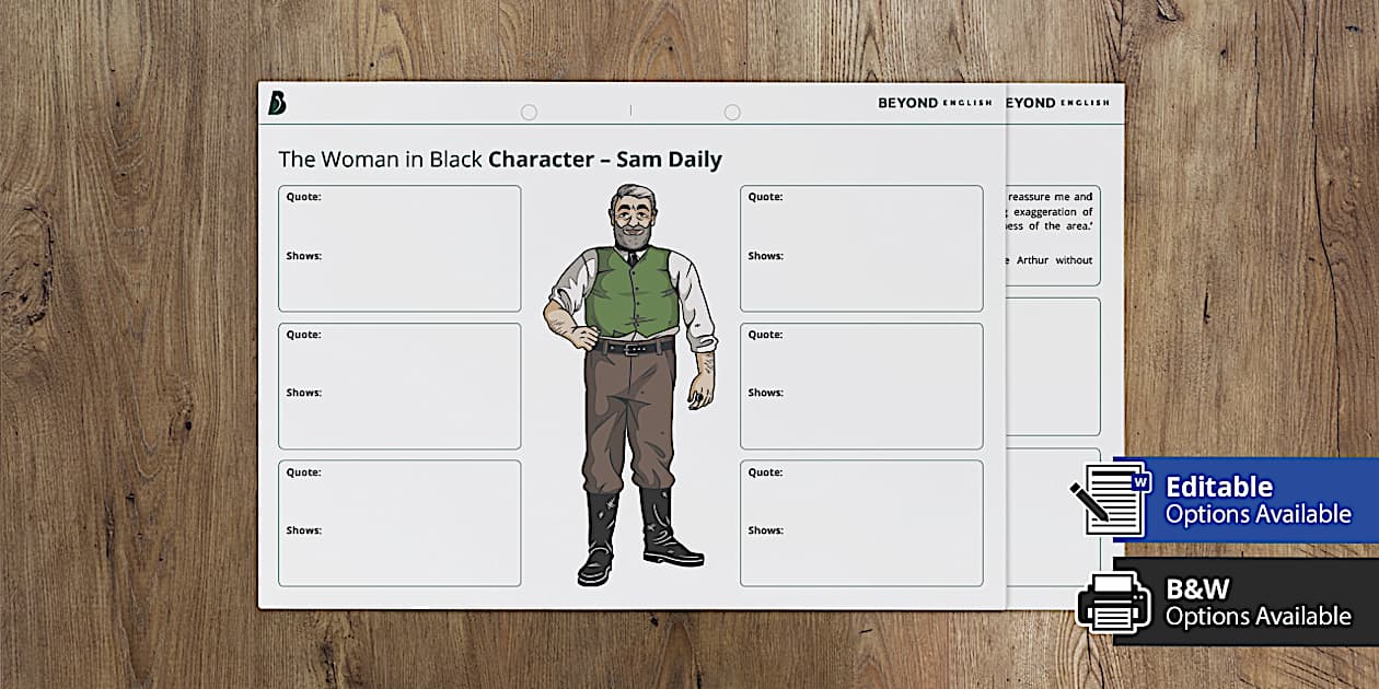 The Woman in Black: Character - Sam Daily Worksheet - Twinkl