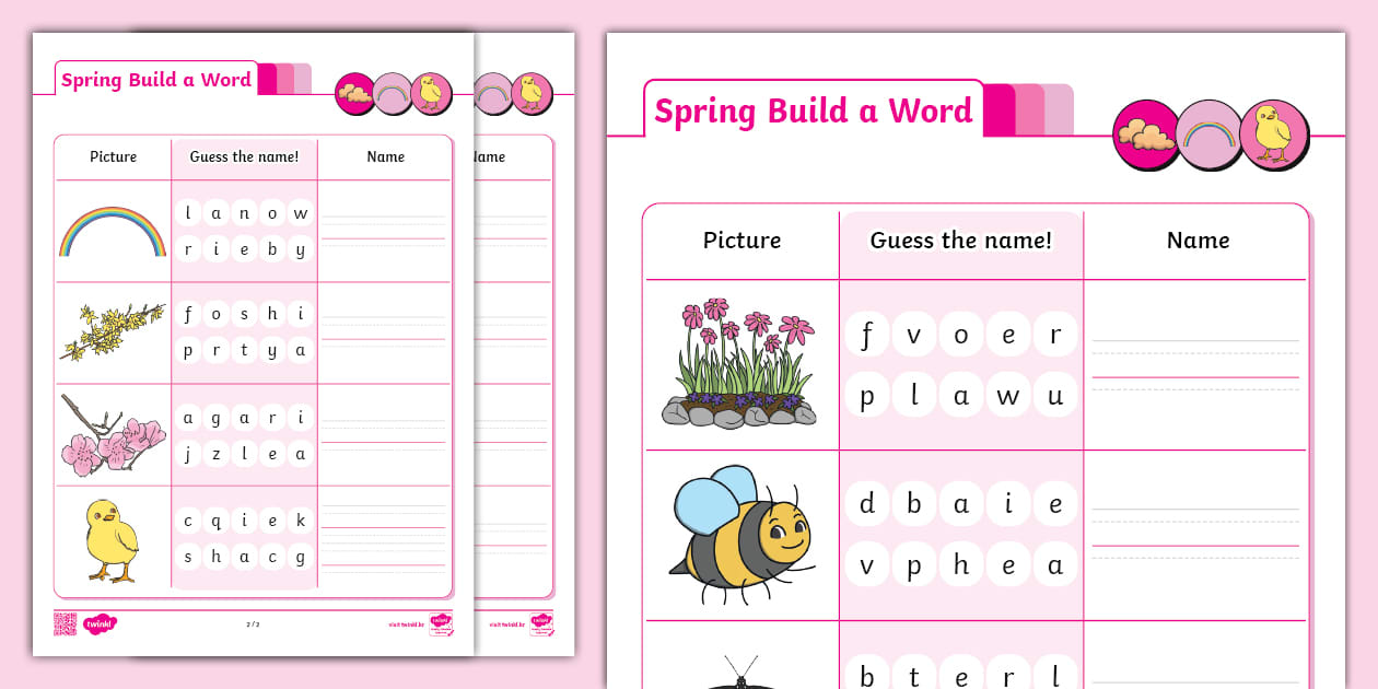 07 Teacher I Am Done ⅼ Spring Build a Word Activity