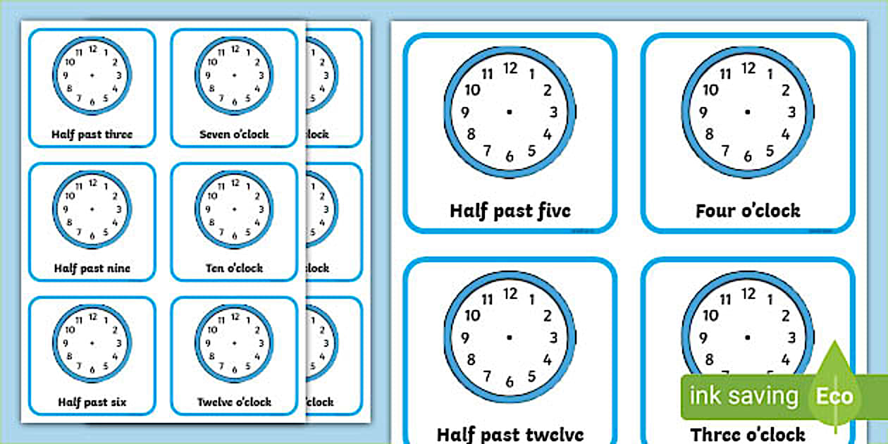 Clock Faces Half Past and O'Clock Worksheet | Time - Twinkl
