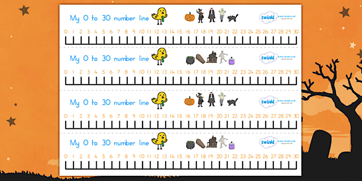 Halloween Number Line 0-30 (teacher made) - Twinkl