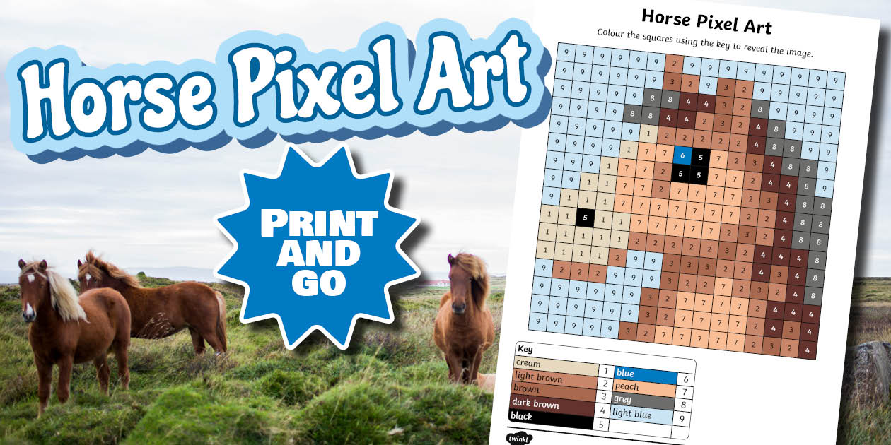 Horse Pixel Art Template