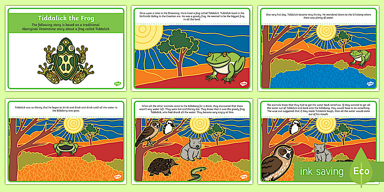 Tiddalik the Frog Story Cards (Teacher-Made) - Twinkl