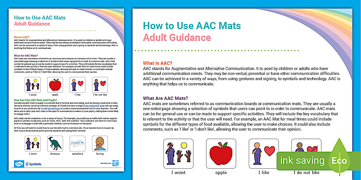 Twinkl Symbols: How to Use AAC Mats Adult Guidance - Twinkl