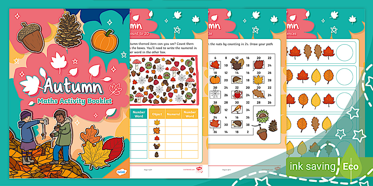 KS1 Autumn-Themed Maths Activity Booklet (Ages 5 - 7)