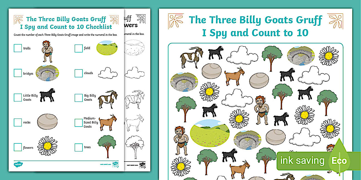 👉 The Three Billy Goats Gruff I Spy and Count to 10 | Twinkl