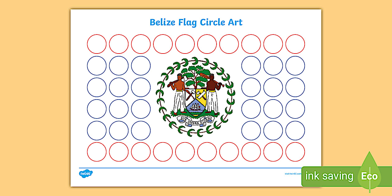 Belize Flag Circle Art Worksheet (teacher made) - Twinkl