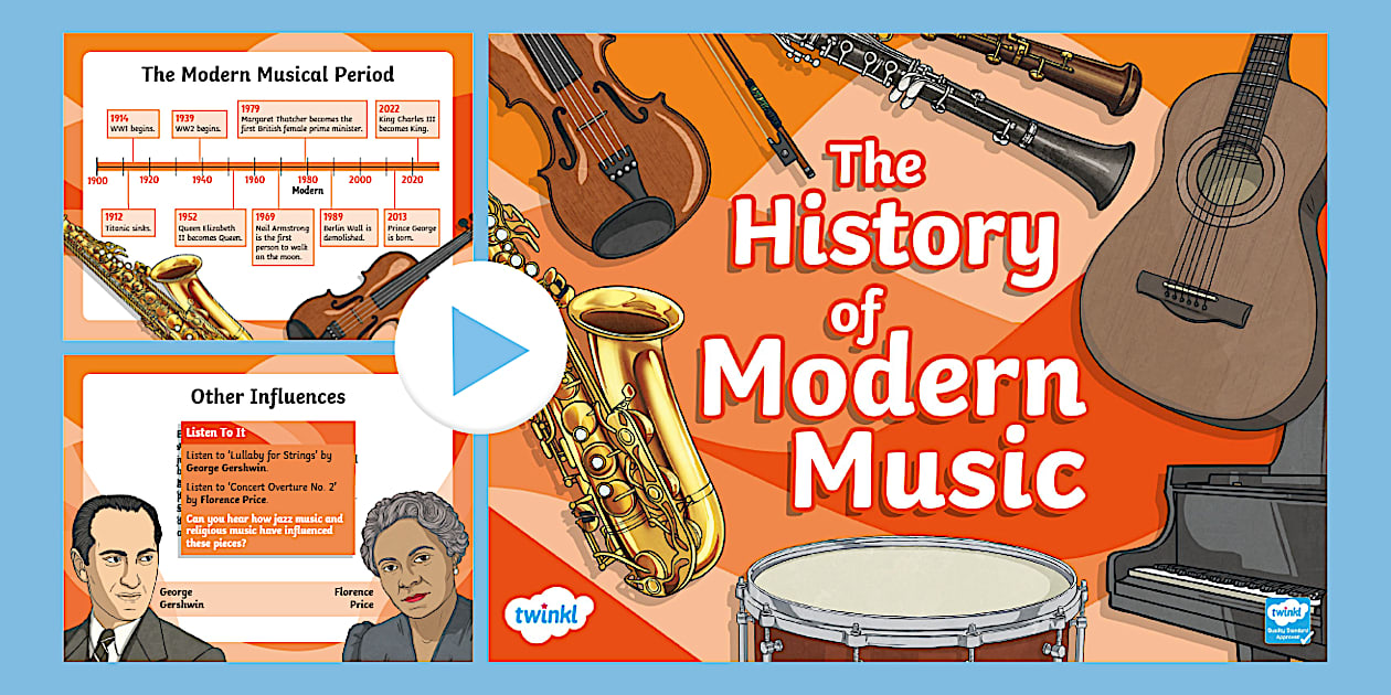 The History of Music: The Modern Period of Music and Composers PowerPoint