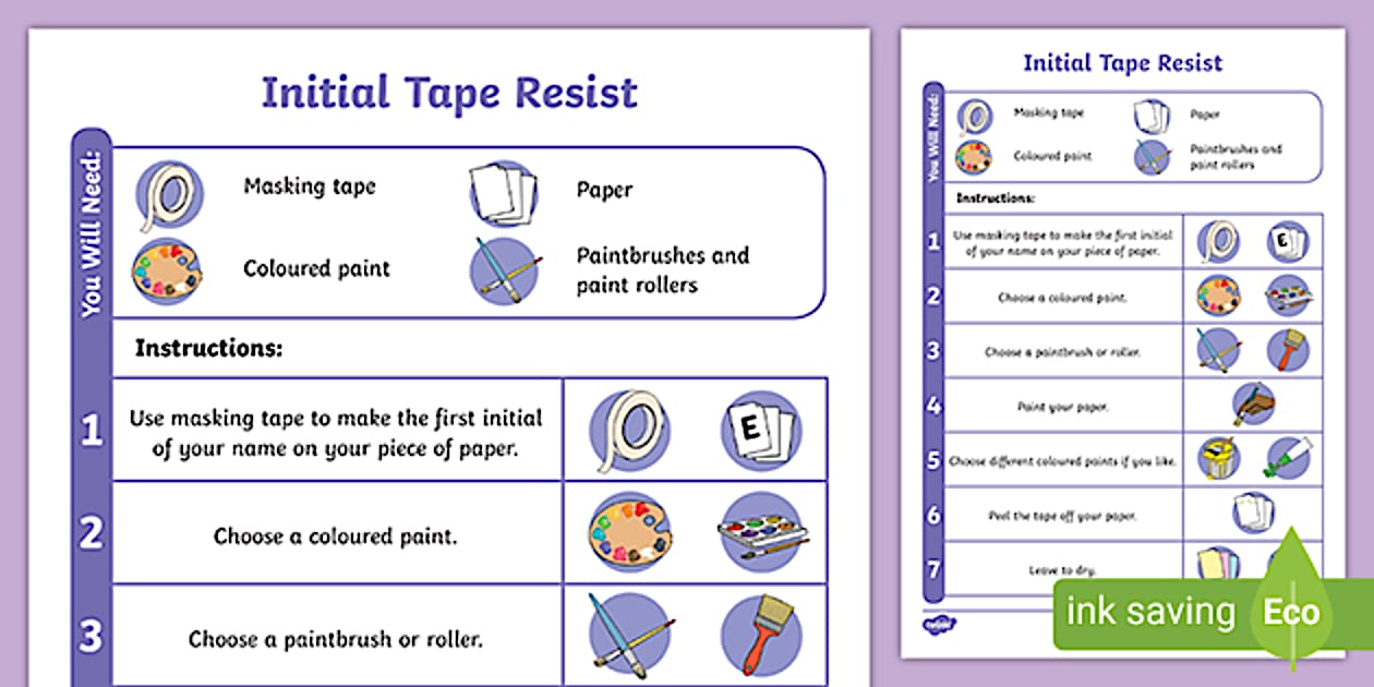 SEN Initial Tape Resist (Visual Arts Activity) - Twinkl