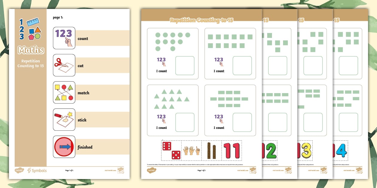 SEND Structured Steps Repetition Counting to 15 - Twinkl