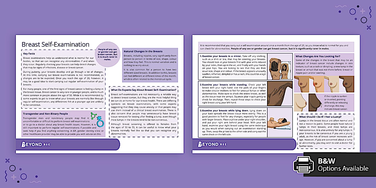 Breast Self-Examination Fact Sheet (Teacher-Made) - Twinkl