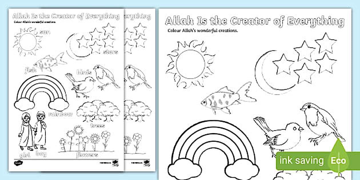 Allah’s Wonderful Creations Coloring Pages - Twinkl