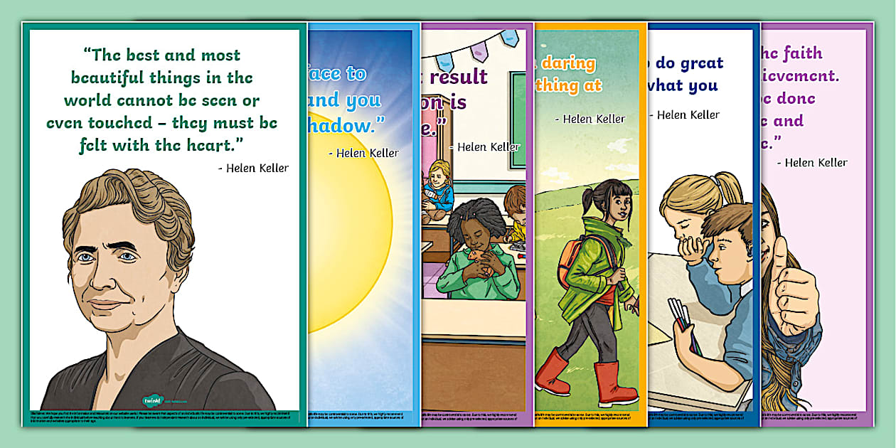 Helen Keller Quotations Display Poster Pack (teacher made)