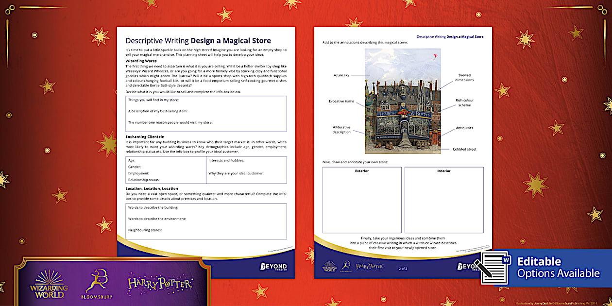 Harry Potter: Design a Magical Store Activity Sheet - Twinkl