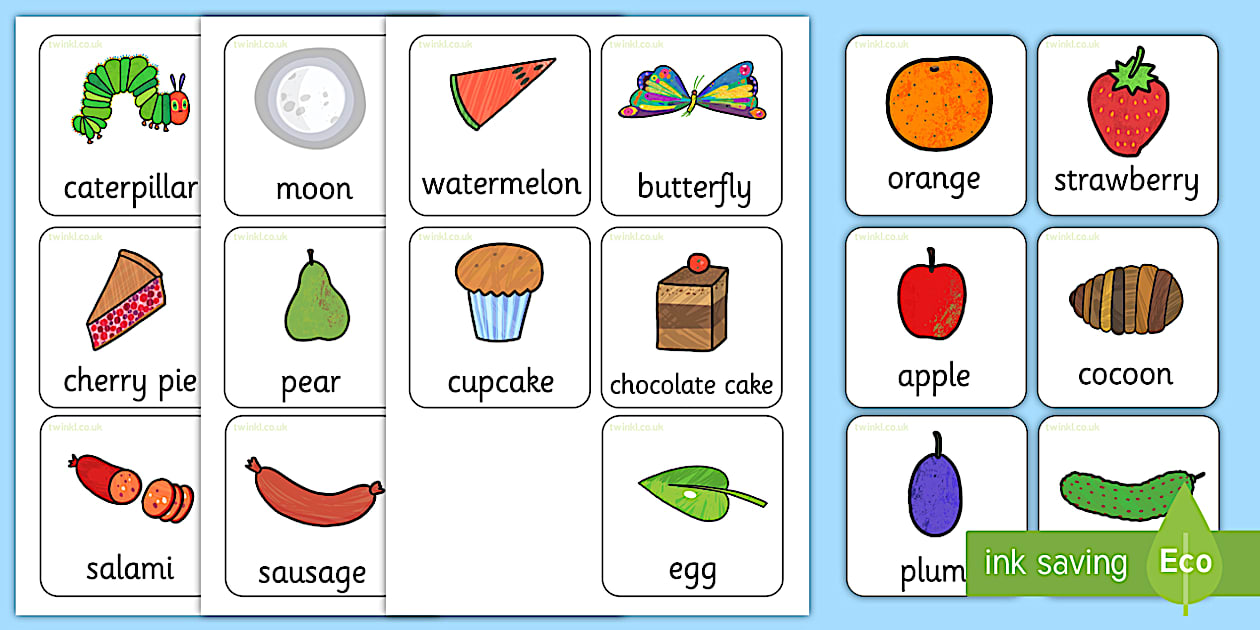 The Very Hungry Caterpillar: KS1 Flashcards - Twinkl