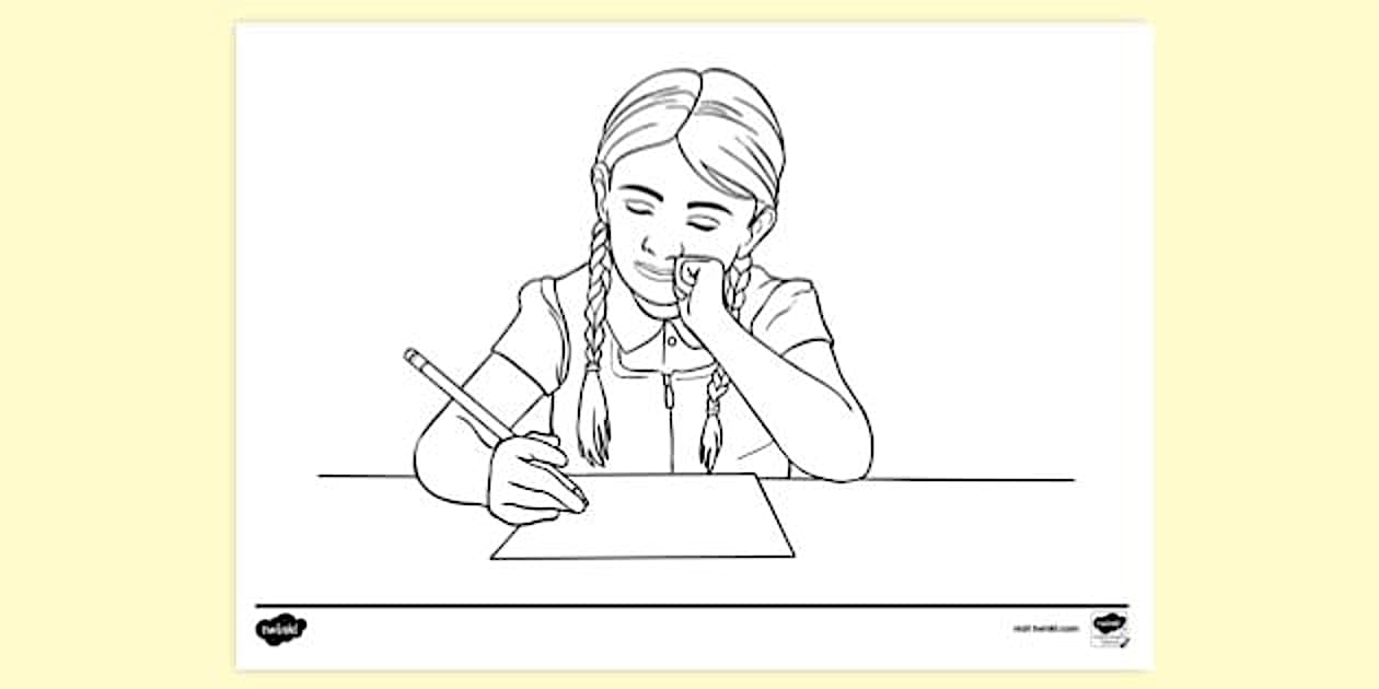 Child Working Colouring Sheets | Colouring Pages - Twinkl
