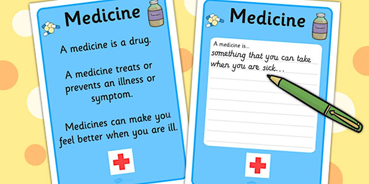 Editable Medicine Definition Card (teacher made) - Twinkl