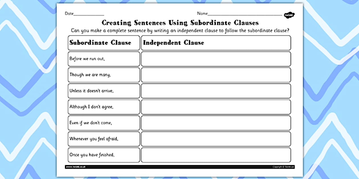 Completing Sentences by Writing Independent Clauses - writing