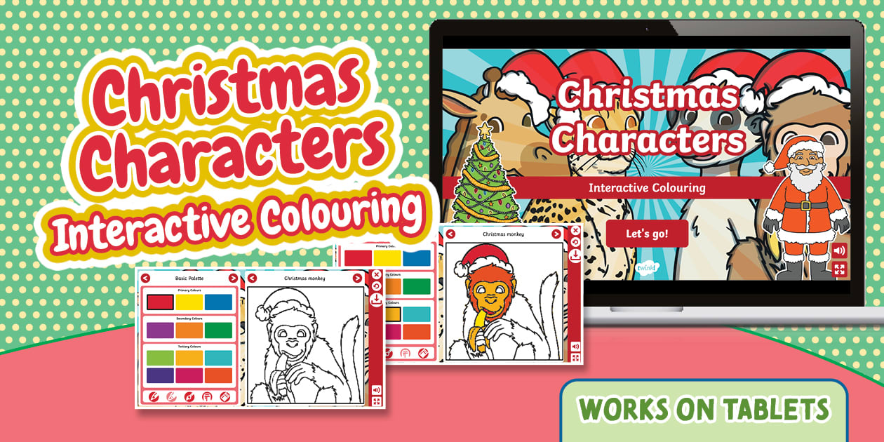 Christmas Characters Interactive Colouring