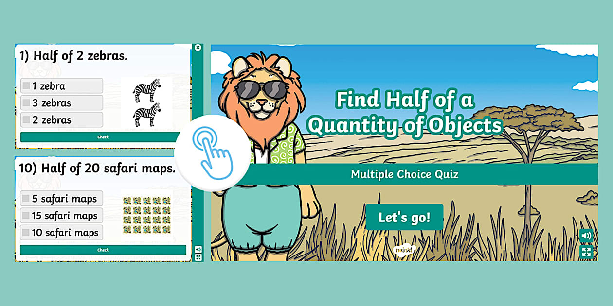 👉 Find Half of a Quantity of Objects KS1 Maths Quiz