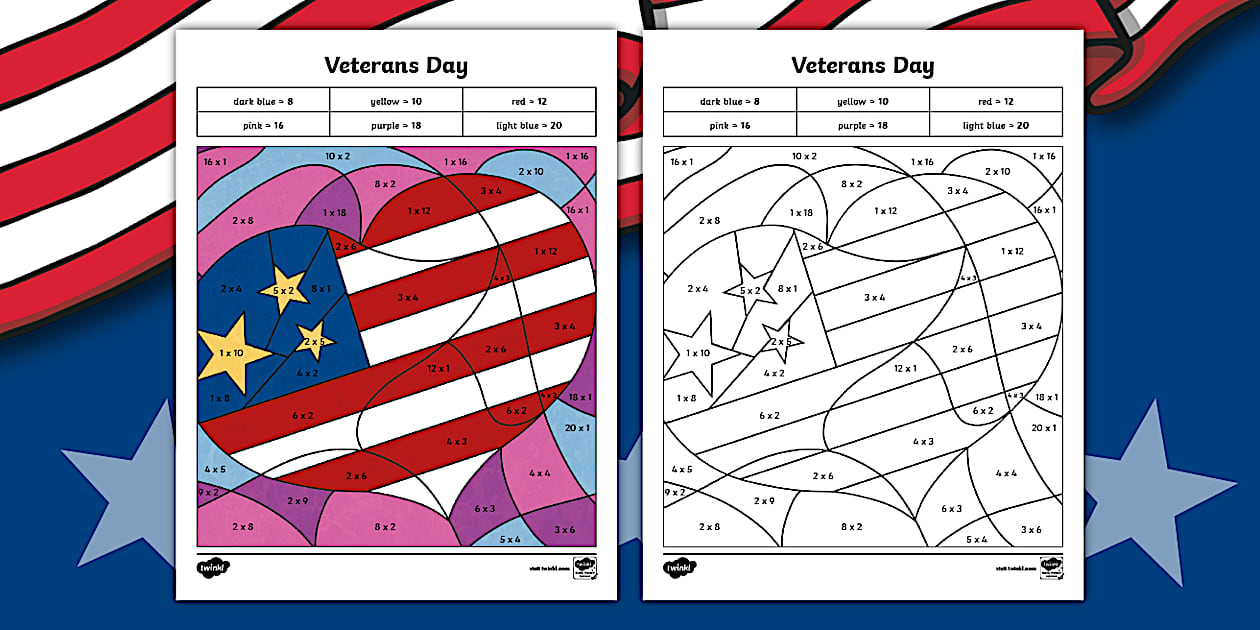 Veterans Day Color by Number Activity | Twinkl USA - Twinkl
