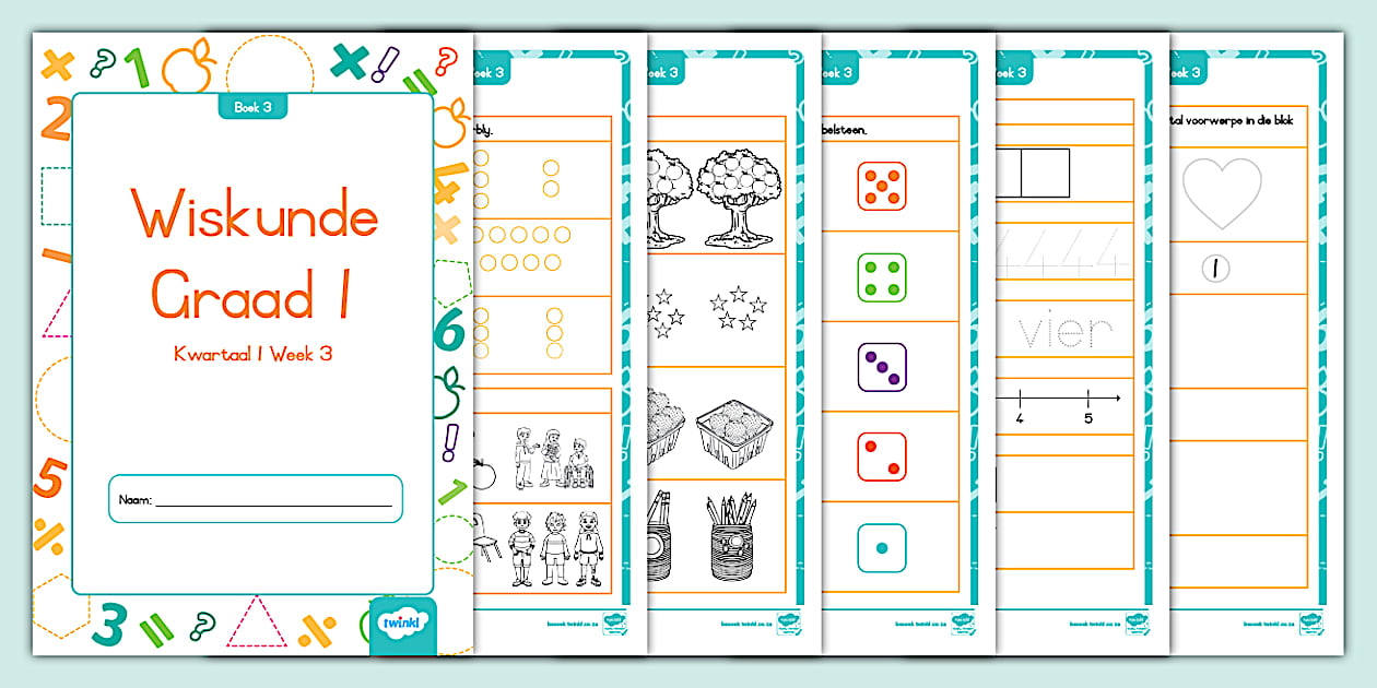 Graad 1 Wiskunde Aktiwiteitsblaaie – Kwartaal 1, Week 3