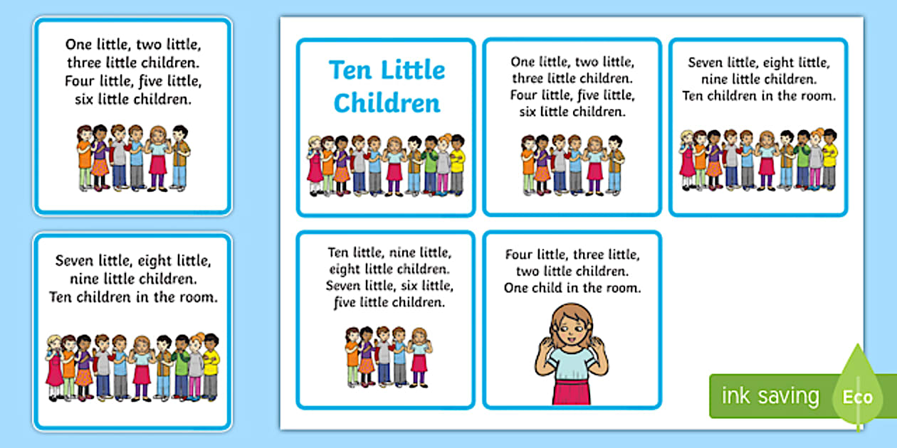 Ten Little Children Counting Song Sequencing (teacher made)