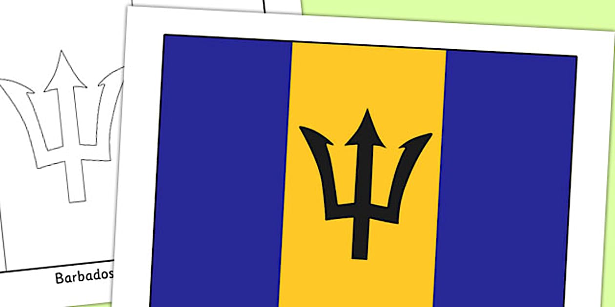 Black and White Barbados Flag Display Poster (teacher made)