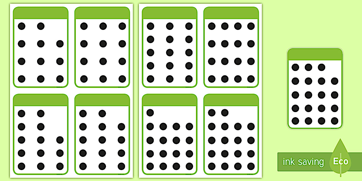 Black and White Count the Spots Teen Numbers Activity Cards