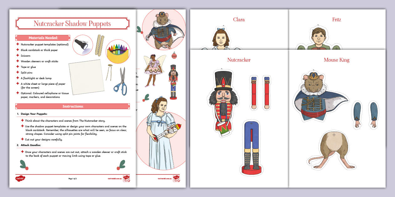 Nutcracker Shadow Puppets (STEAM) (teacher made) - Twinkl