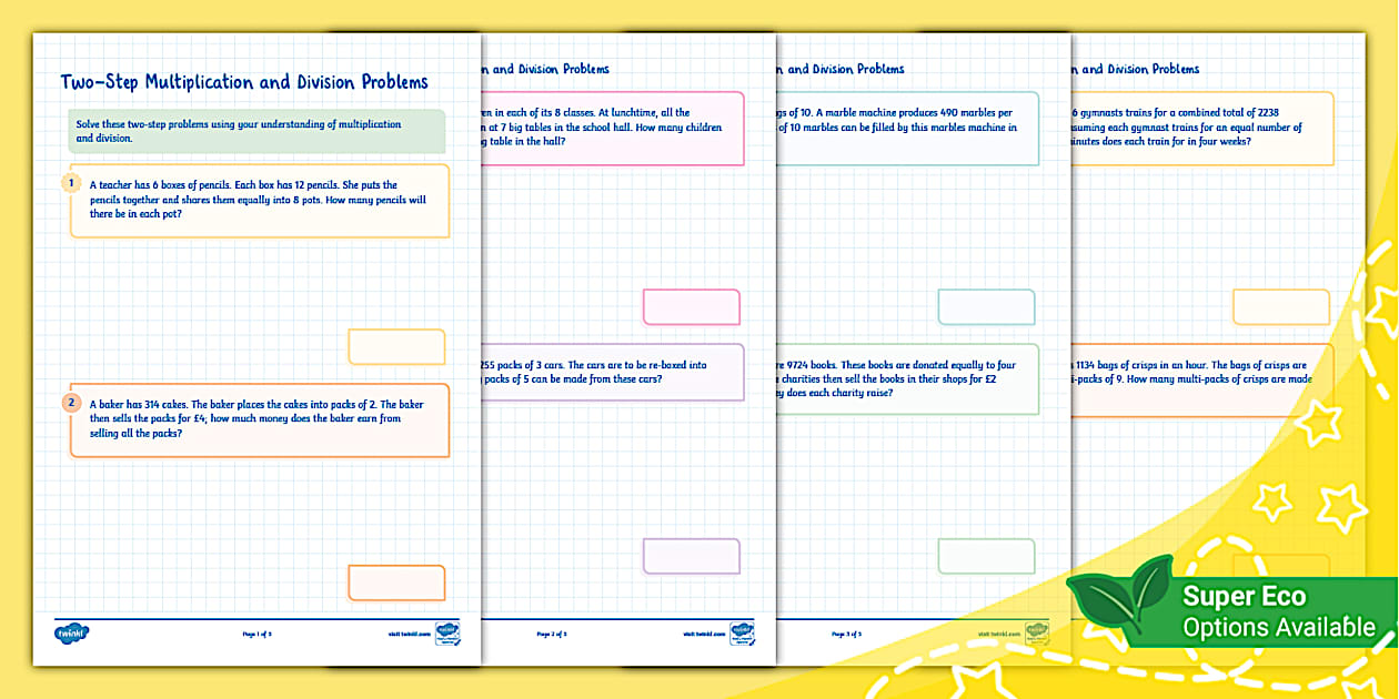👉 LKS2 Two-Step Multiplication and Division Problems